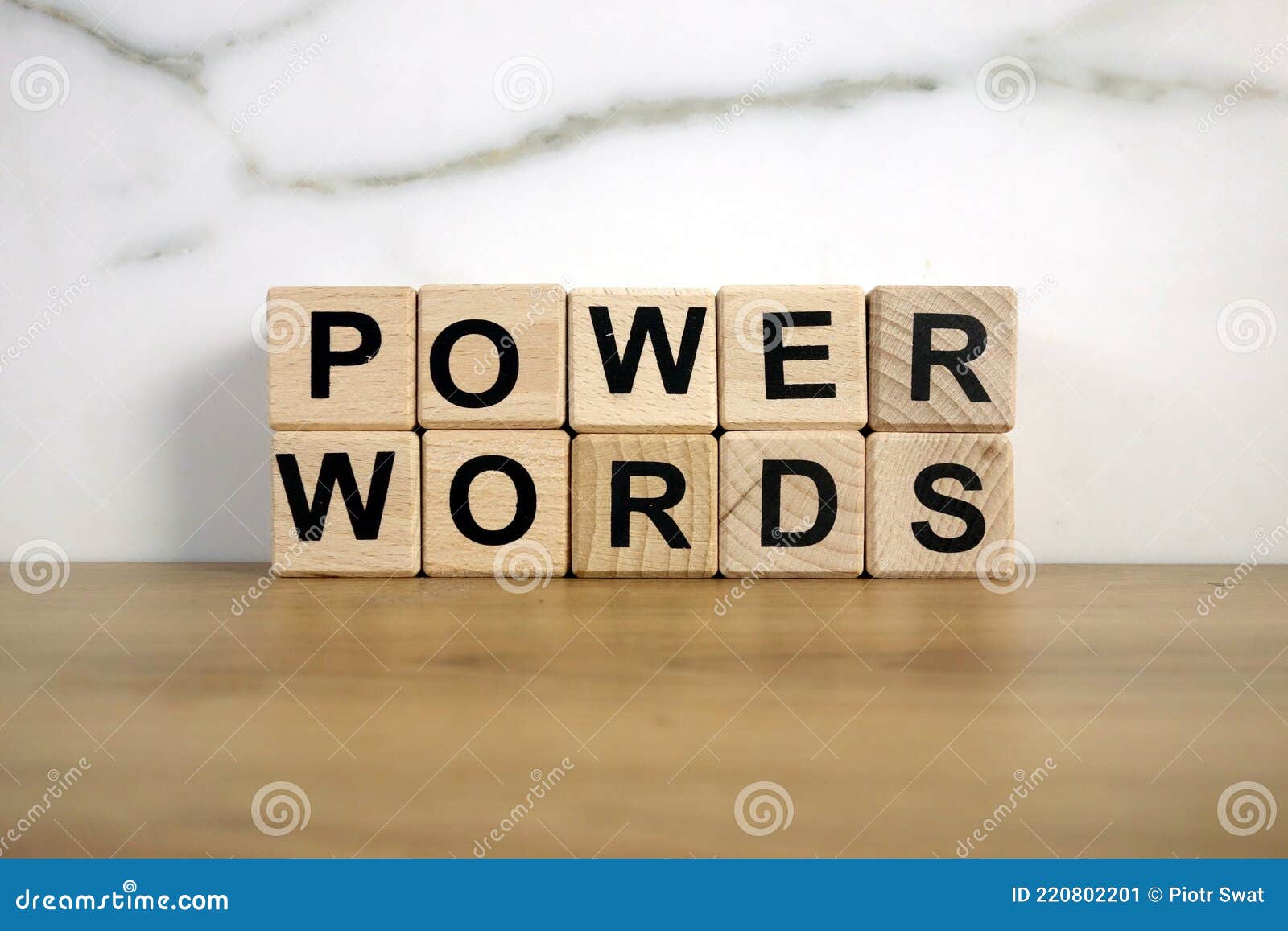 Text Power Words from Wooden Blocks Stock Image - Image of experience ...