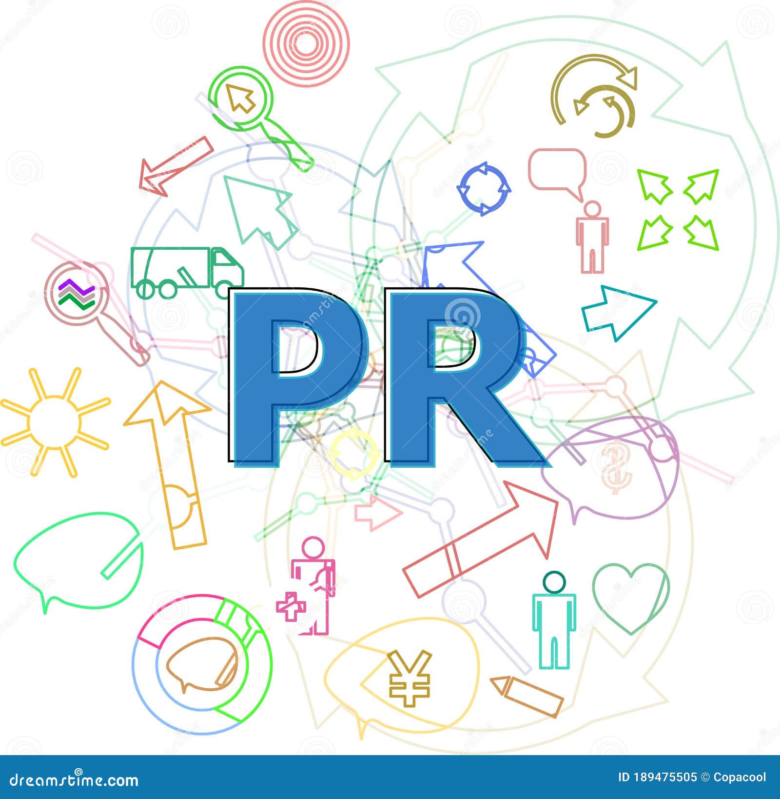 Text Pr. Public Relations. Advertising Concept Stock Illustration ...