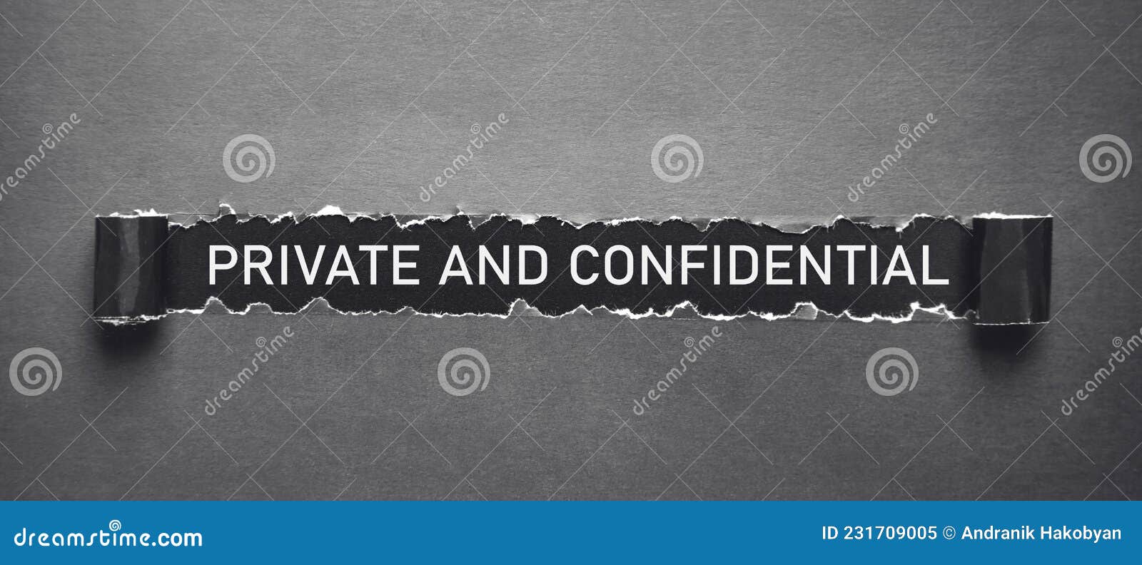 Text Private and Confidential on Torn Paper Stock Image - Image of ...