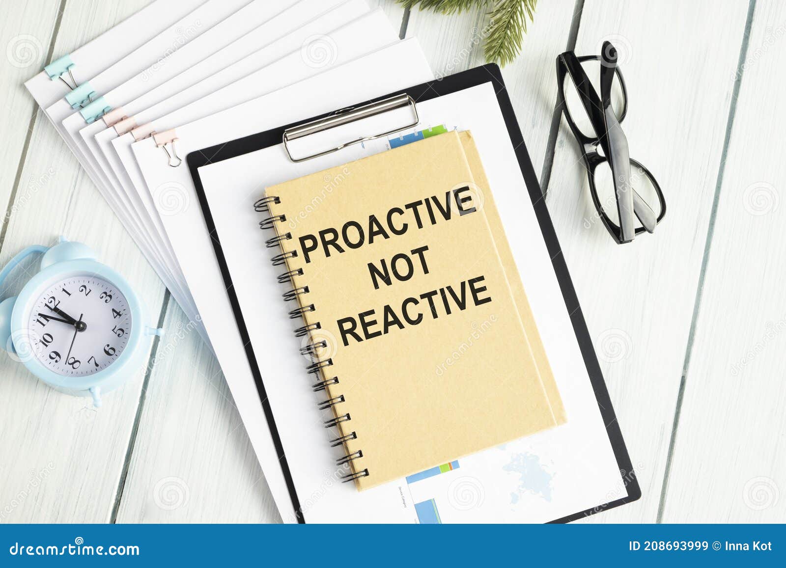 Text Proactive Not Reactive on White Paper Stock Image - Image of pins ...