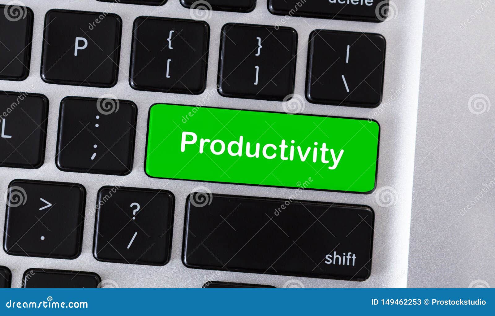 Text Productivity on Green Button of Computer Keyboard Stock Image ...