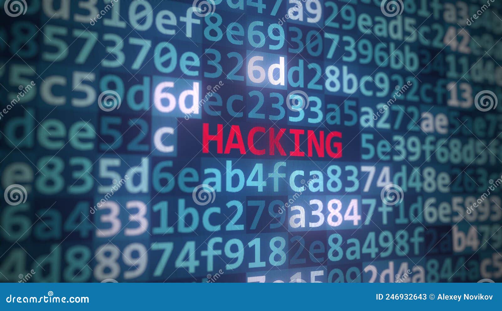 HACKING Text and Source Code on the Computer Monitor, 3D Rendering ...