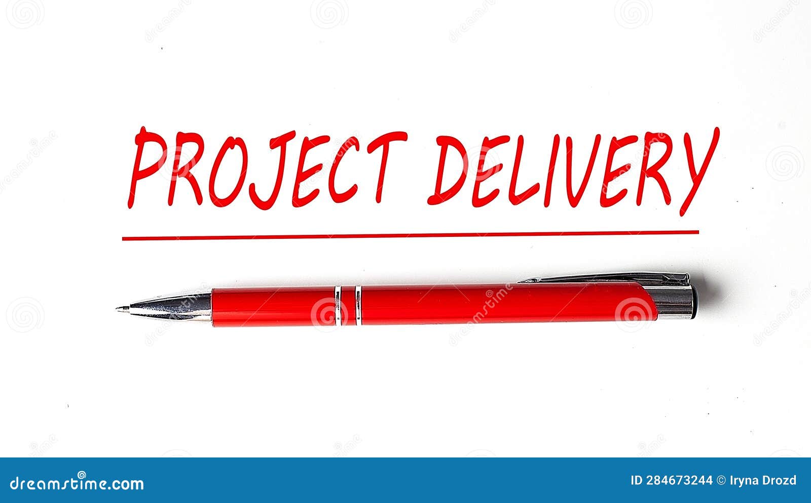 PROJECT DELIVERY Text on Notebook on Green Paper Stock Photo - Image of ...