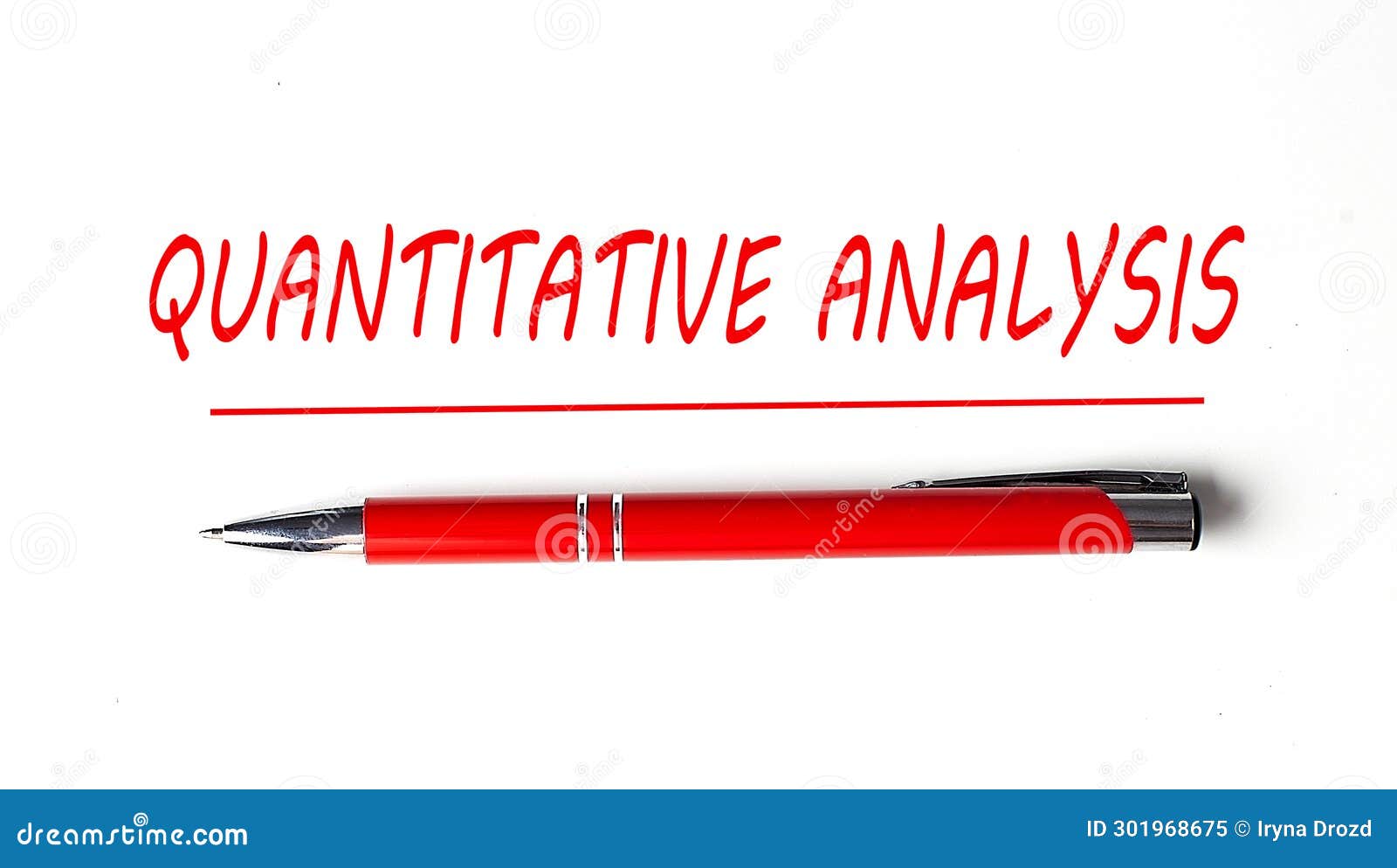 Text Quantitative Analysis. with Ped Pen on the White Background Stock ...