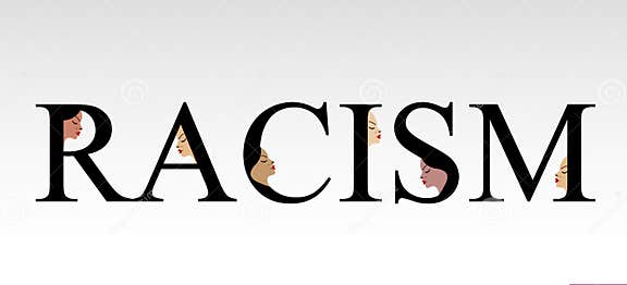 Text racism with faces stock vector. Illustration of beauty - 68317667