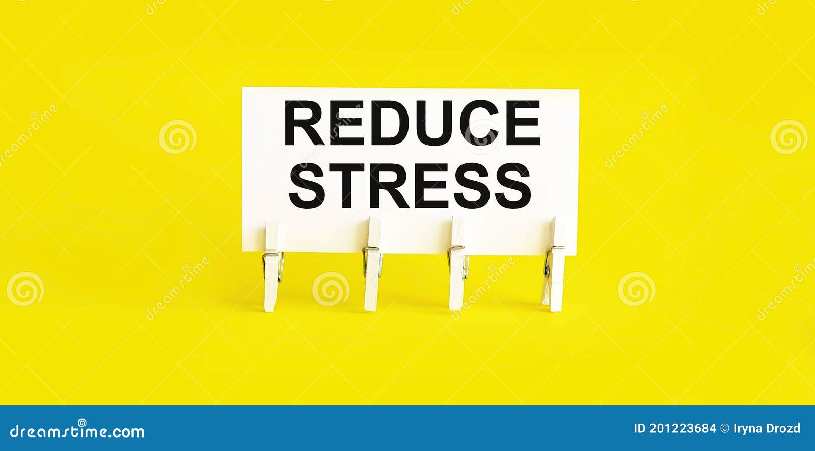 Text Reduce Stress on White Short Note Paper Yellow Background Stock ...