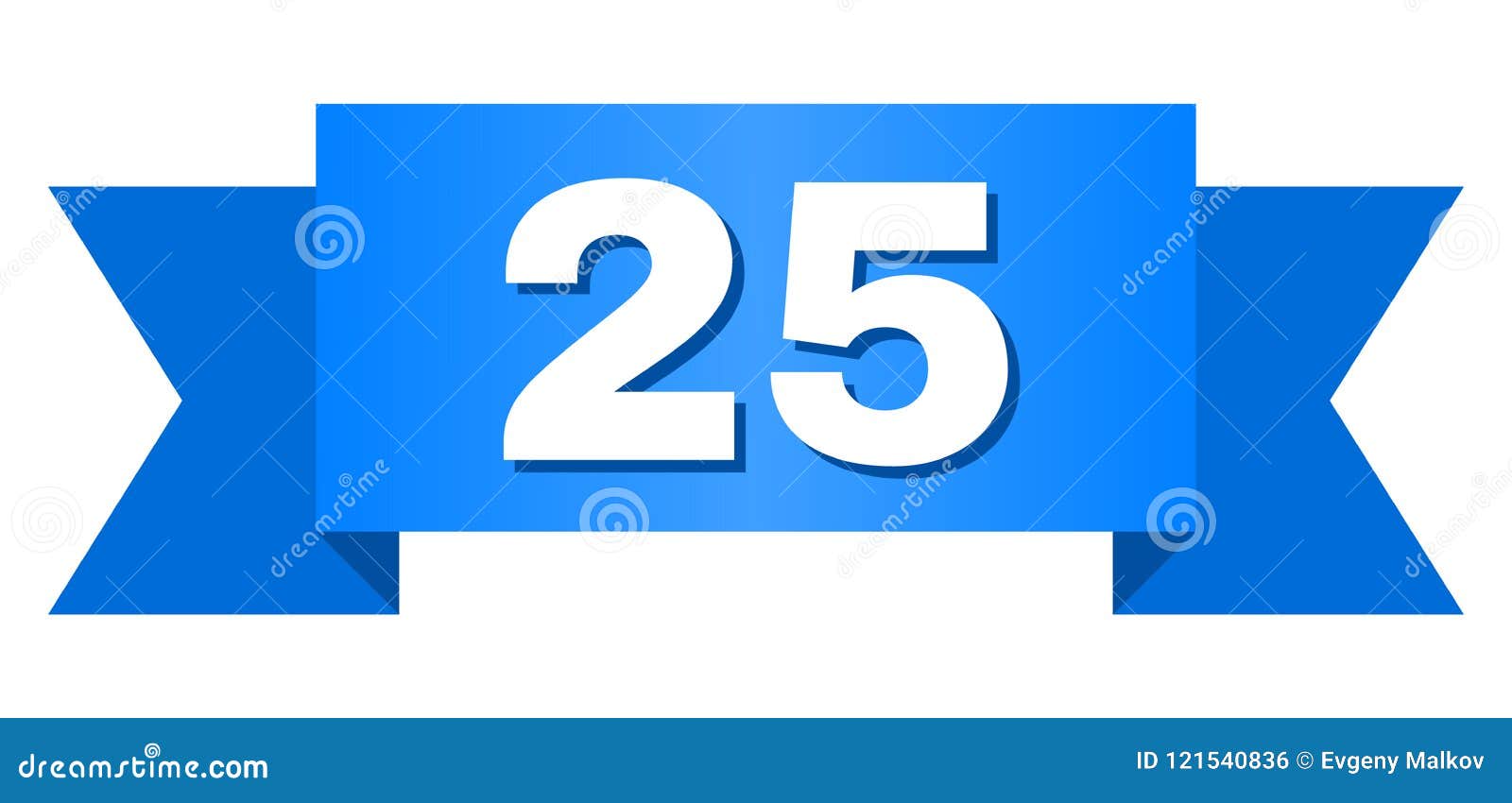 Blue Ribbon with 25 Text stock illustration. Illustration of number ...