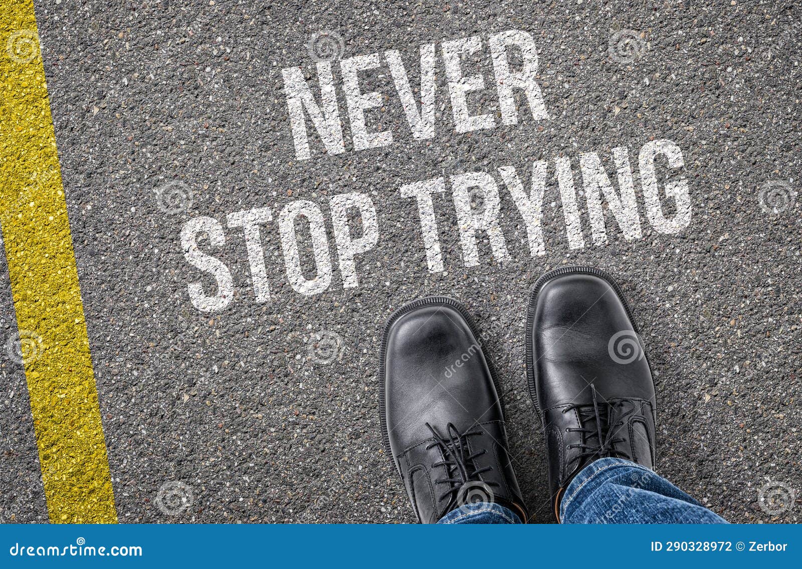 Never stop trying stock photo. Image of success, chance - 290328972