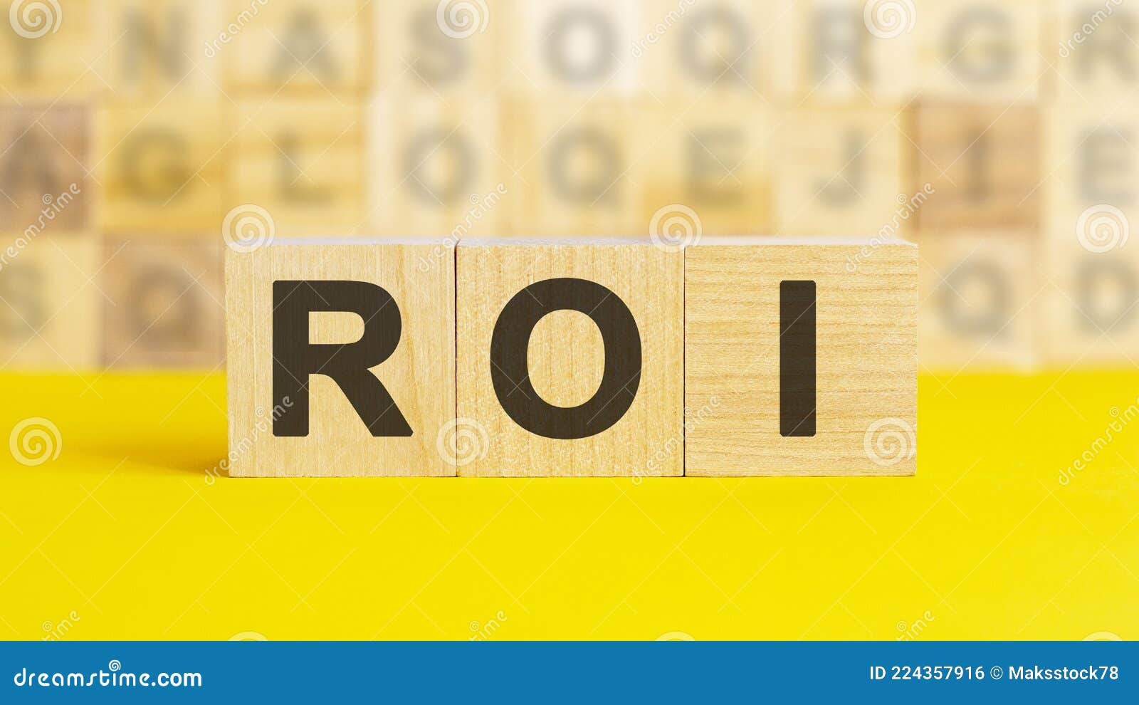 Word ROI Made with Wood Building Blocks, Concept Stock Photo - Image of ...