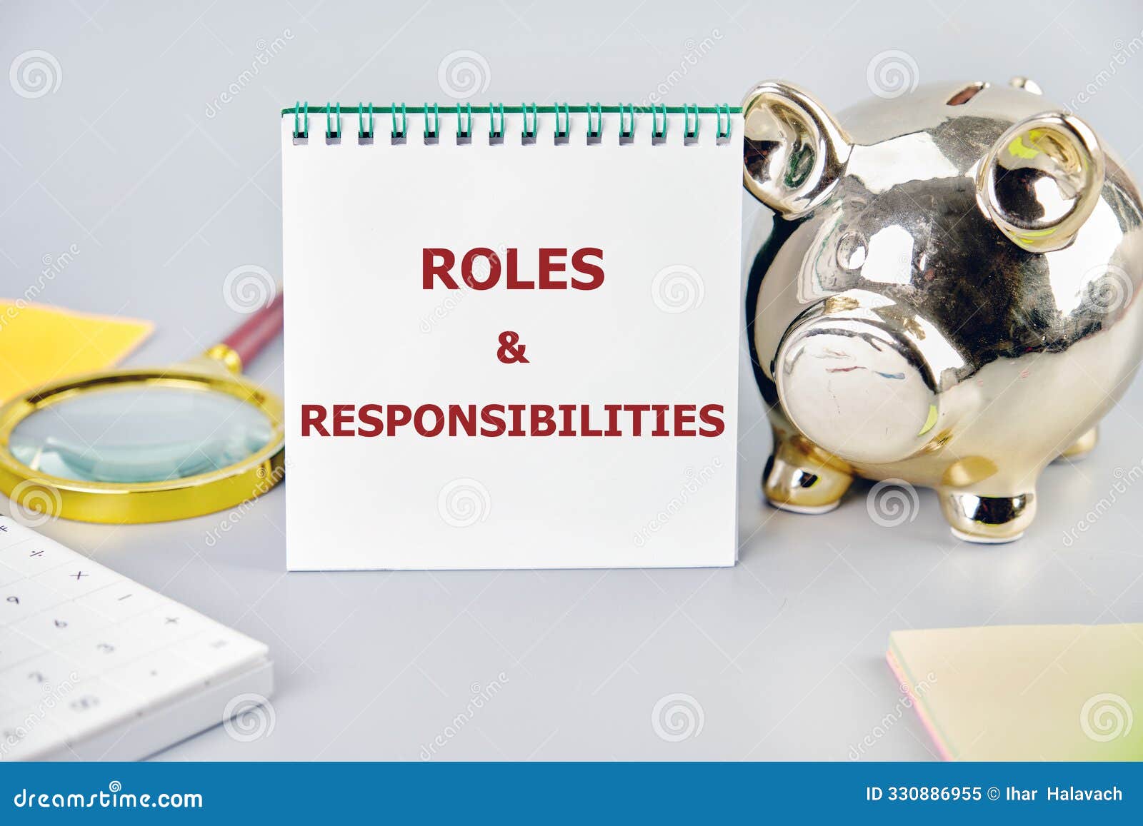 Text Roles and Responsibility a Conceptual Phrase on a Blank Sheet of a ...