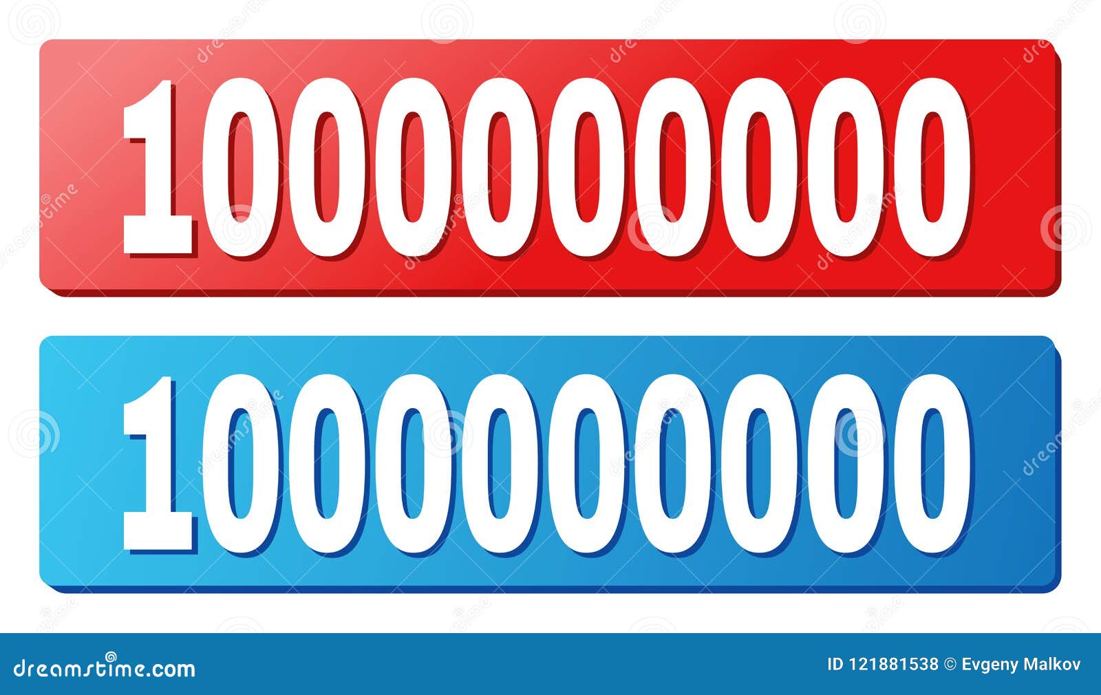 1000000000 Title on Blue and Red Rectangle Buttons Stock Vector ...