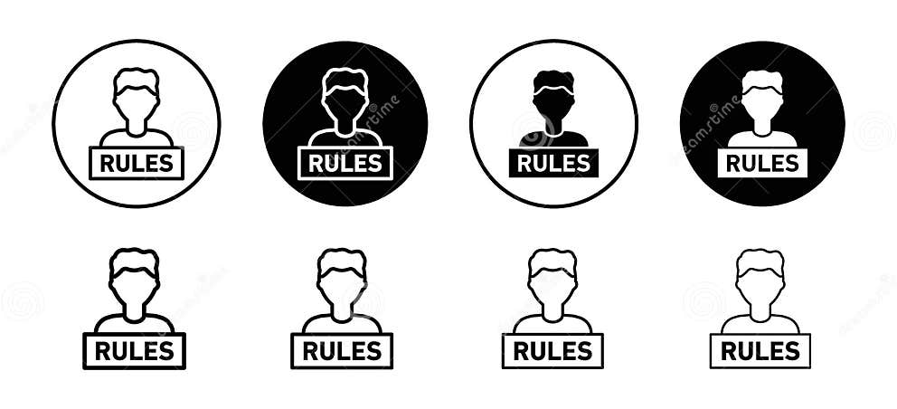 Text Rules Vector Icon Set Collection. Text Rules Outline Flat Icon ...