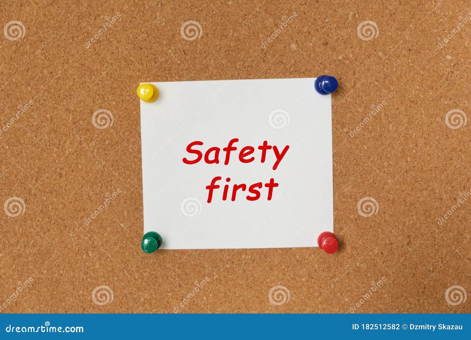 Text Safety First Written on a Sticker Stock Photo - Image of plan ...
