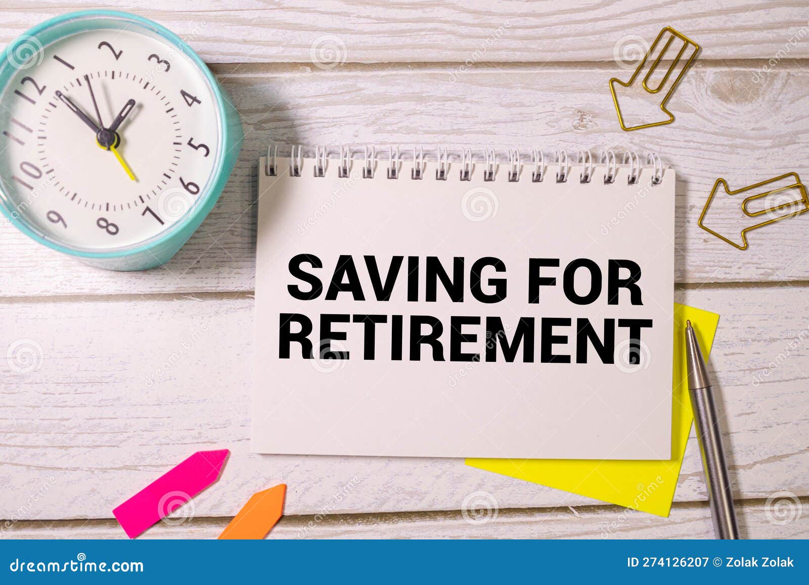 Text Saving for Retirement on White Paper Stock Illustration ...