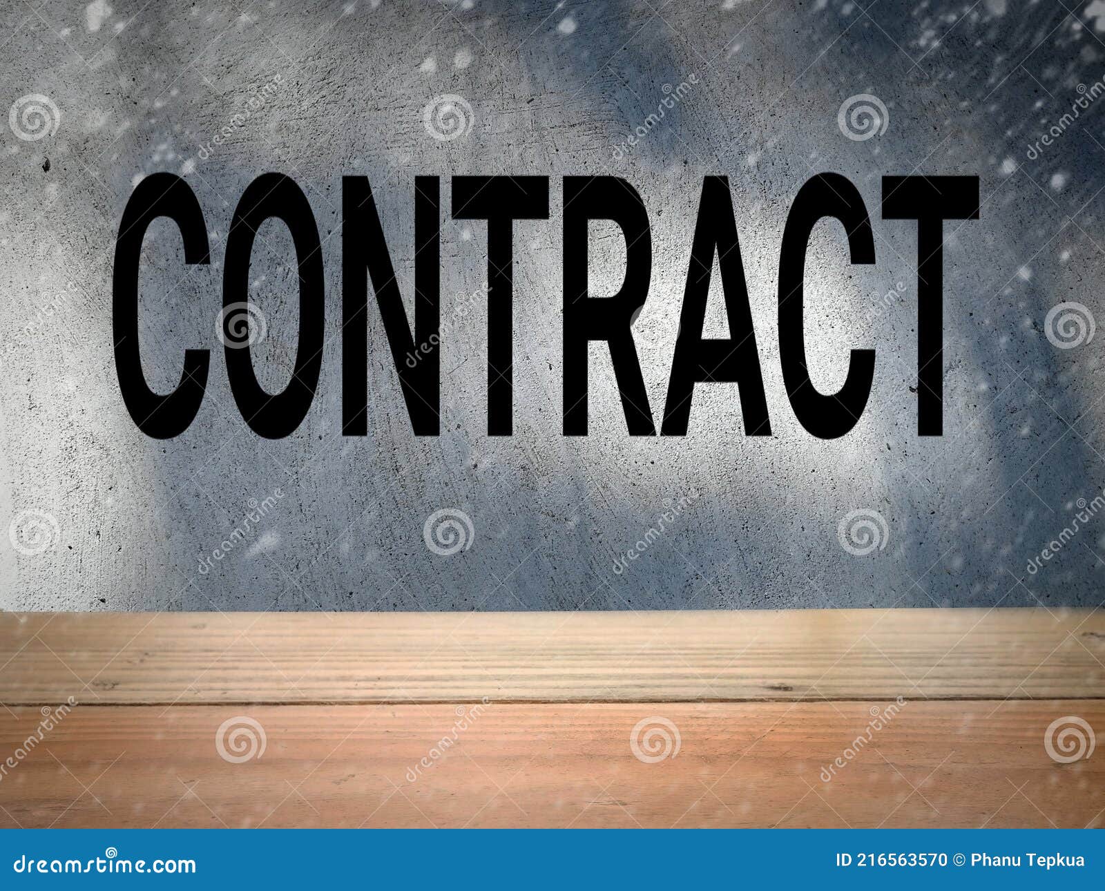 Text Says Contract on Cement Wall Background. CONTRACT, Text on ...