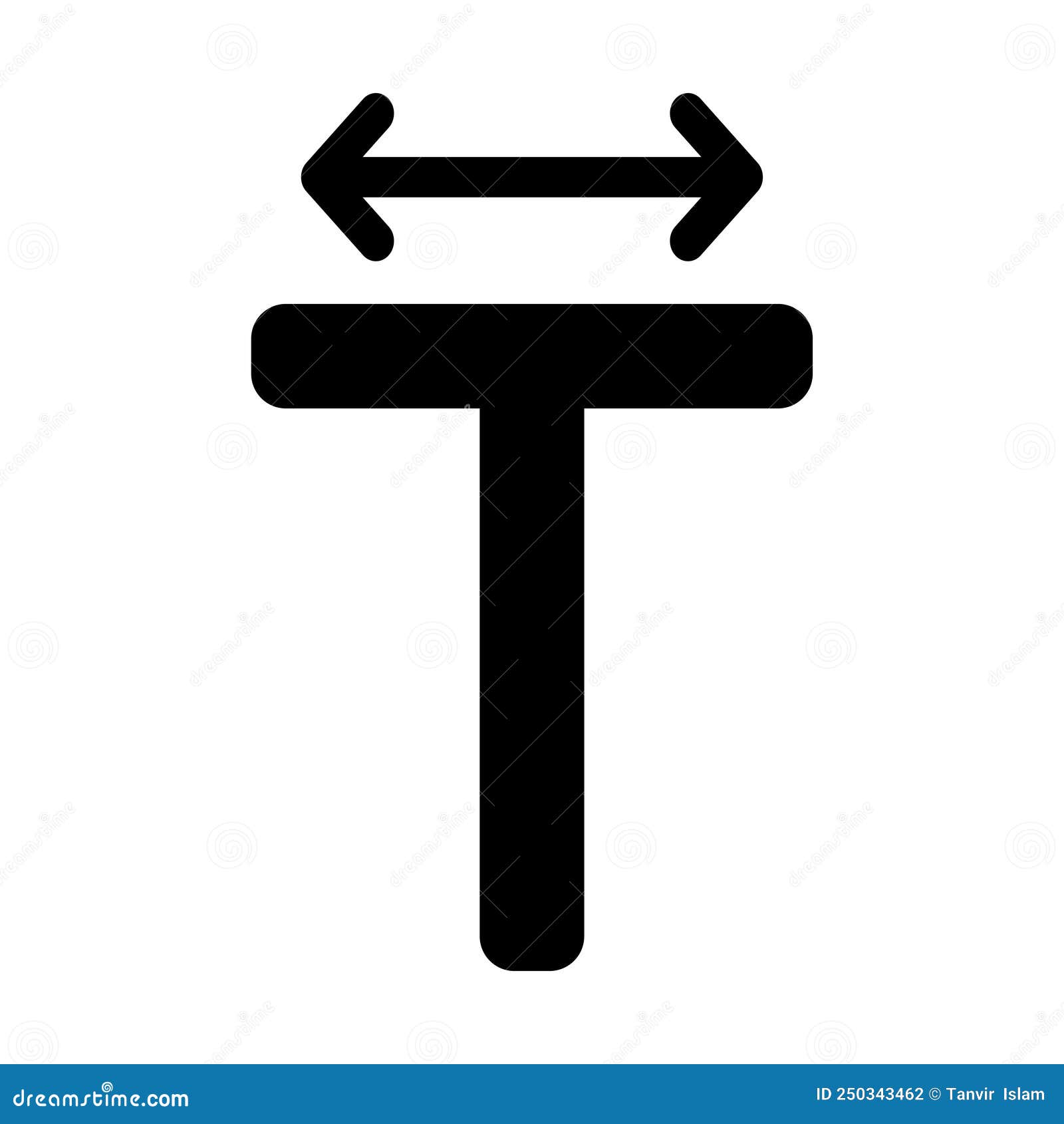 Text Scale Horizontal Icon stock vector. Illustration of scale - 250343462