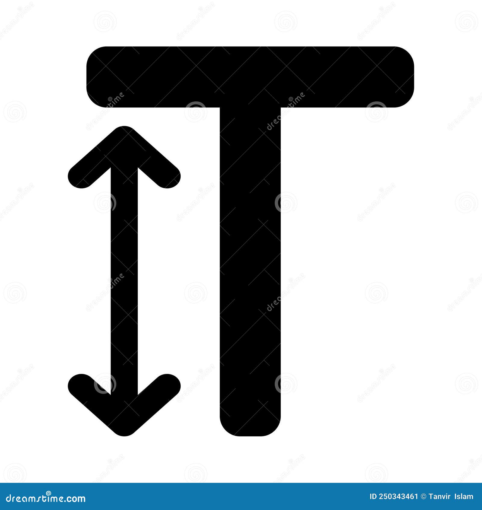 Text Scale Vertical Icon stock vector. Illustration of vector - 250343461