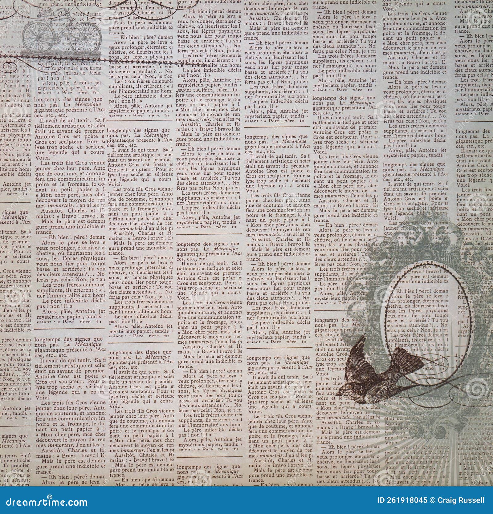 Text Script Based Background with French Theme Stock Image - Image of ...