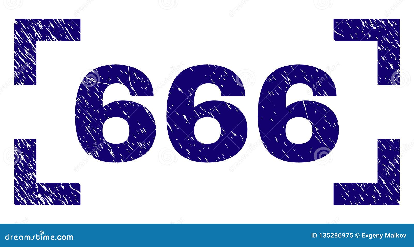 Scratched Textured 666 Stamp Seal Inside Corners Stock Vector ...