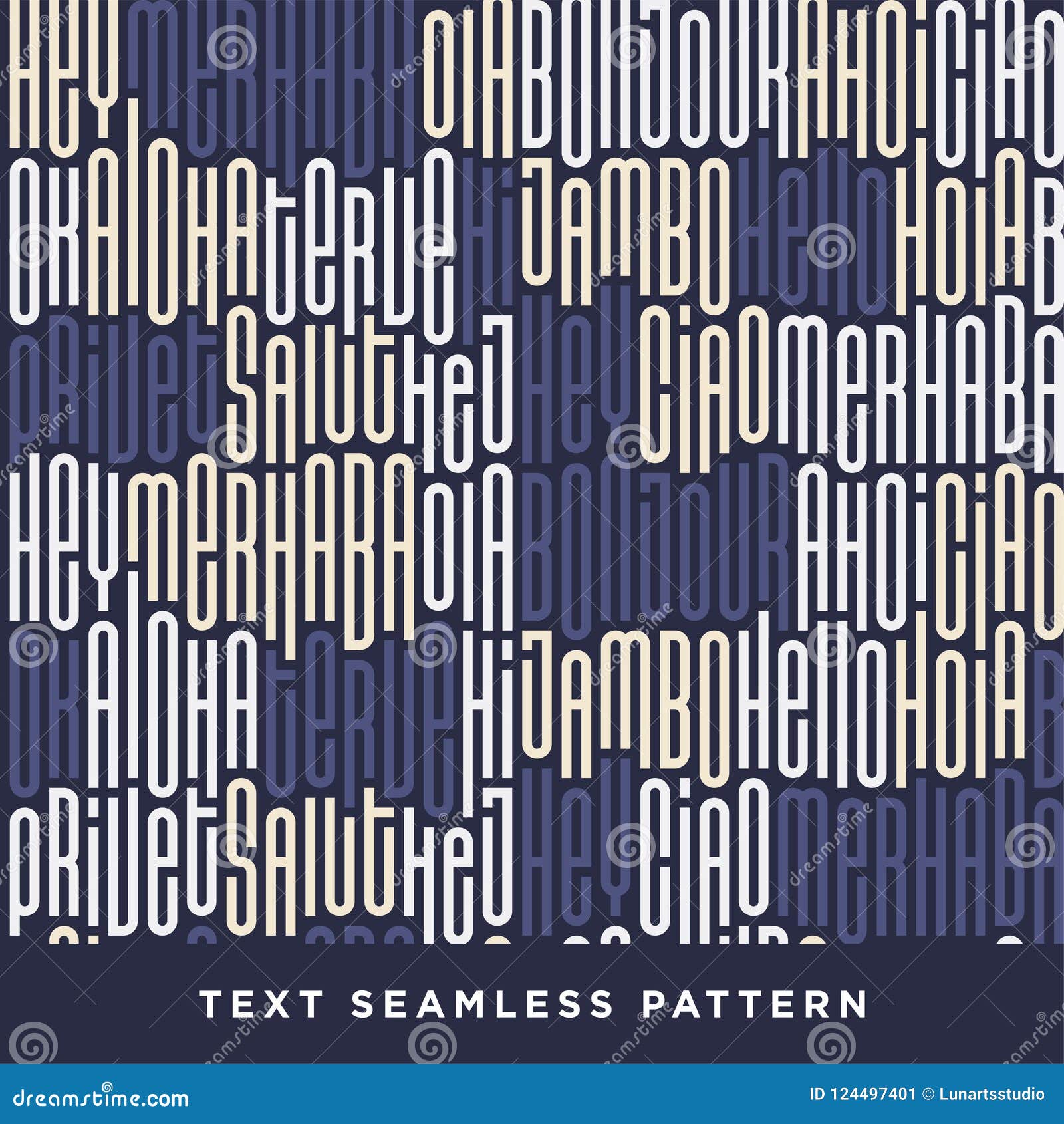 Text Seamless Pattern with Word Hello in Different Languages. Fr Stock ...