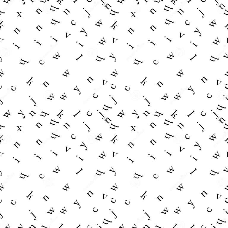 Text Seamless Pattern with Words.Seamless Vector Black on White Letters ...