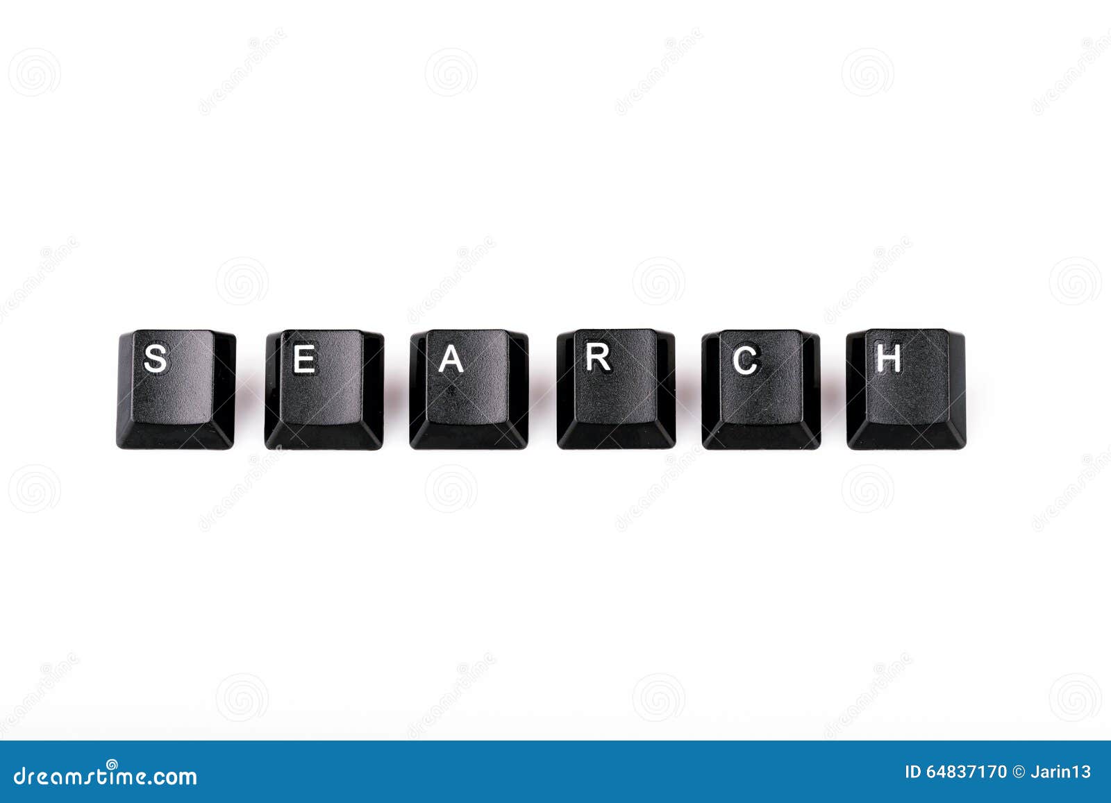 Text Search Formed with Computer Keyboard Keys on White Background ...