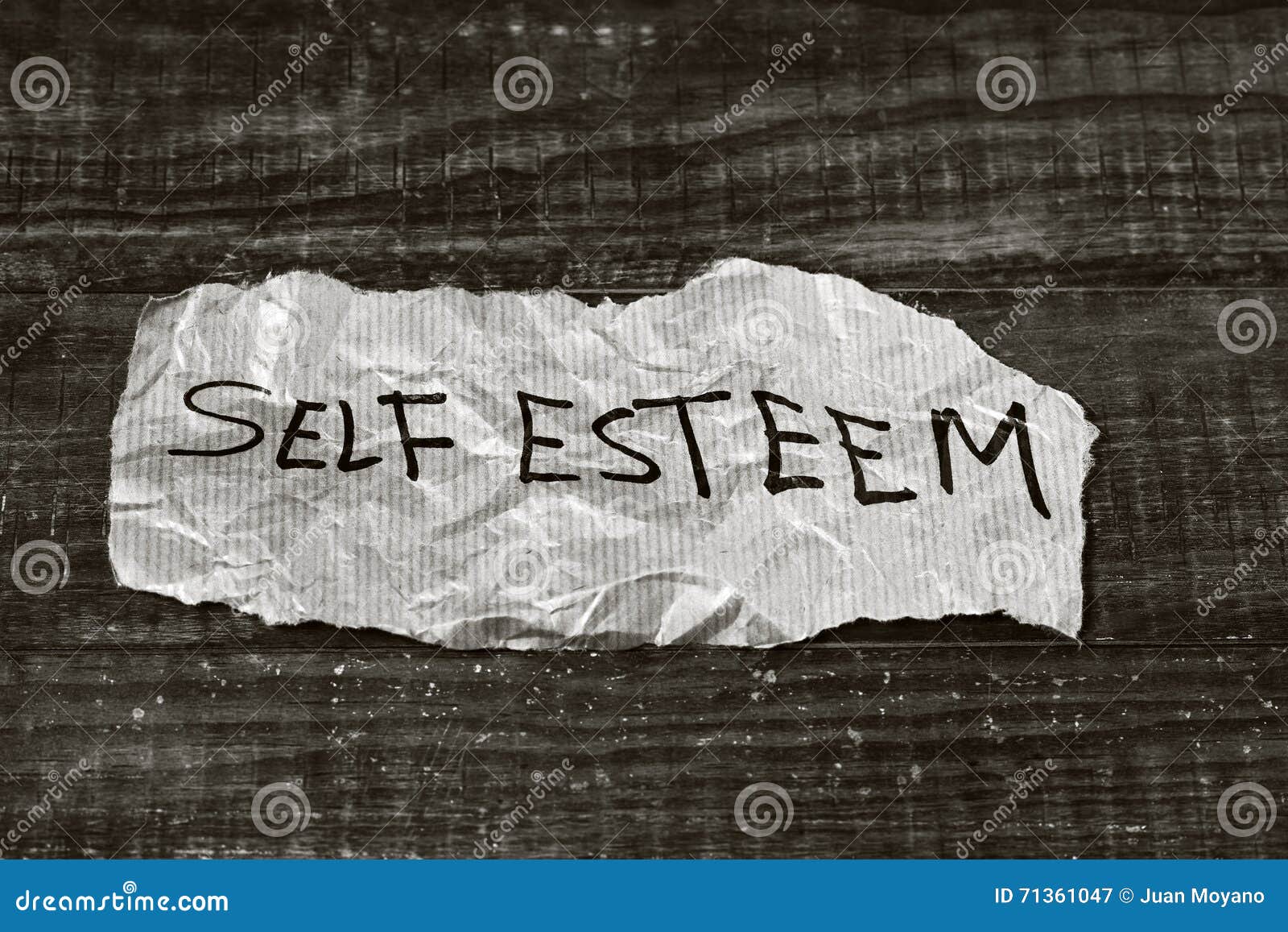 Text Self Esteem Written in a Piece of Paper Stock Image - Image of ...