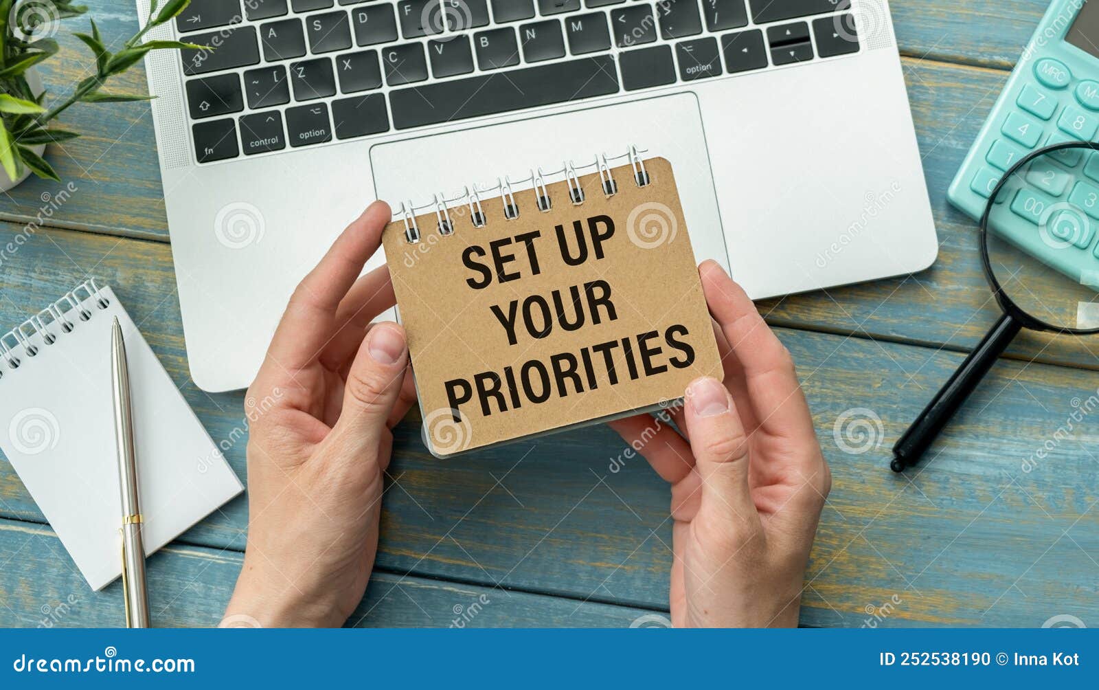 SET UP YOUR PRIORITIES Text Concept Write On Notebook With Office Tools ...