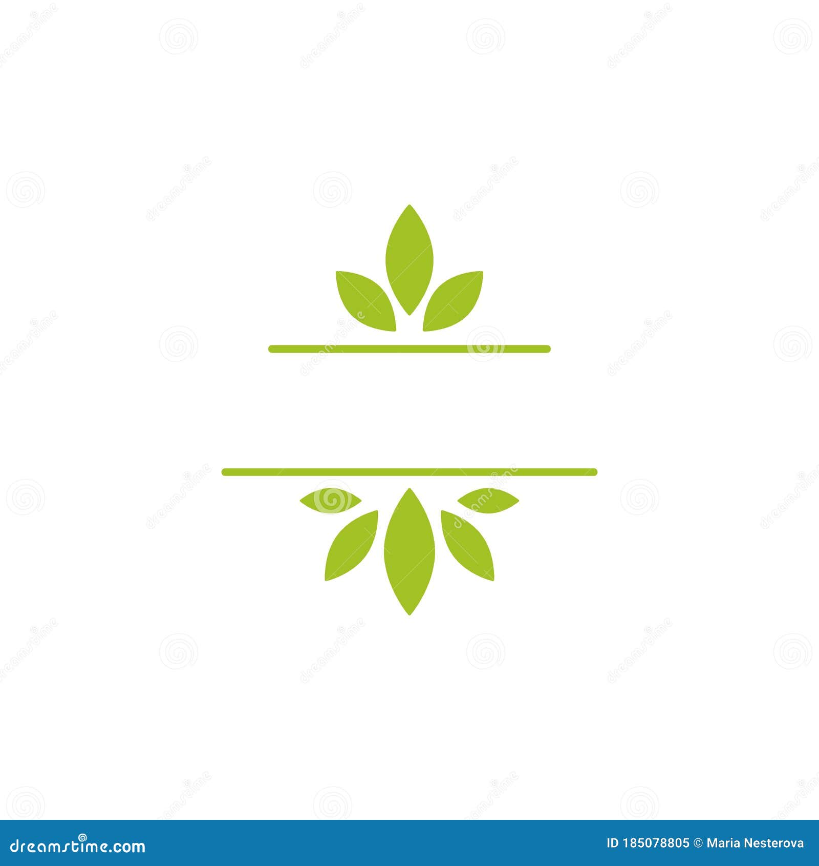 Text Shape with Green Leaves. Text Box Stock Illustration ...