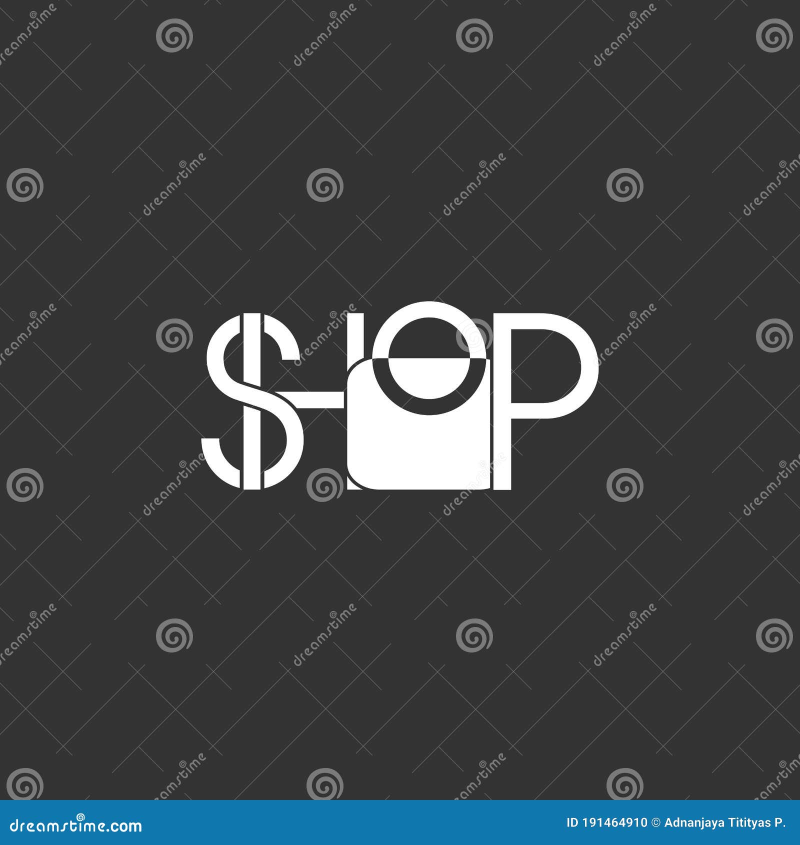Text Shop Shopping Bag Symbol Decoration Vector Stock Vector ...