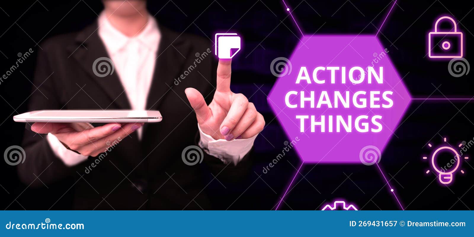 Text Showing Inspiration Action Changes Things. Word Written on Doing ...