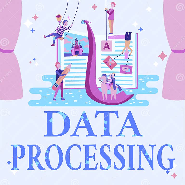 Text Showing Inspiration Data Processing. Word for Collection and Manipulation of Items of Data ...