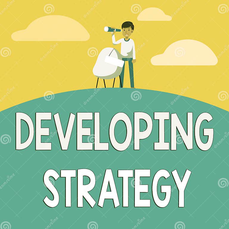 Text Showing Inspiration Developing Strategy. Word for Game Plan that ...