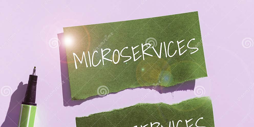 Text Showing Inspiration Microservices. Word Written on Software ... Text Showing Inspiration Microservices. Word Written on Software ...