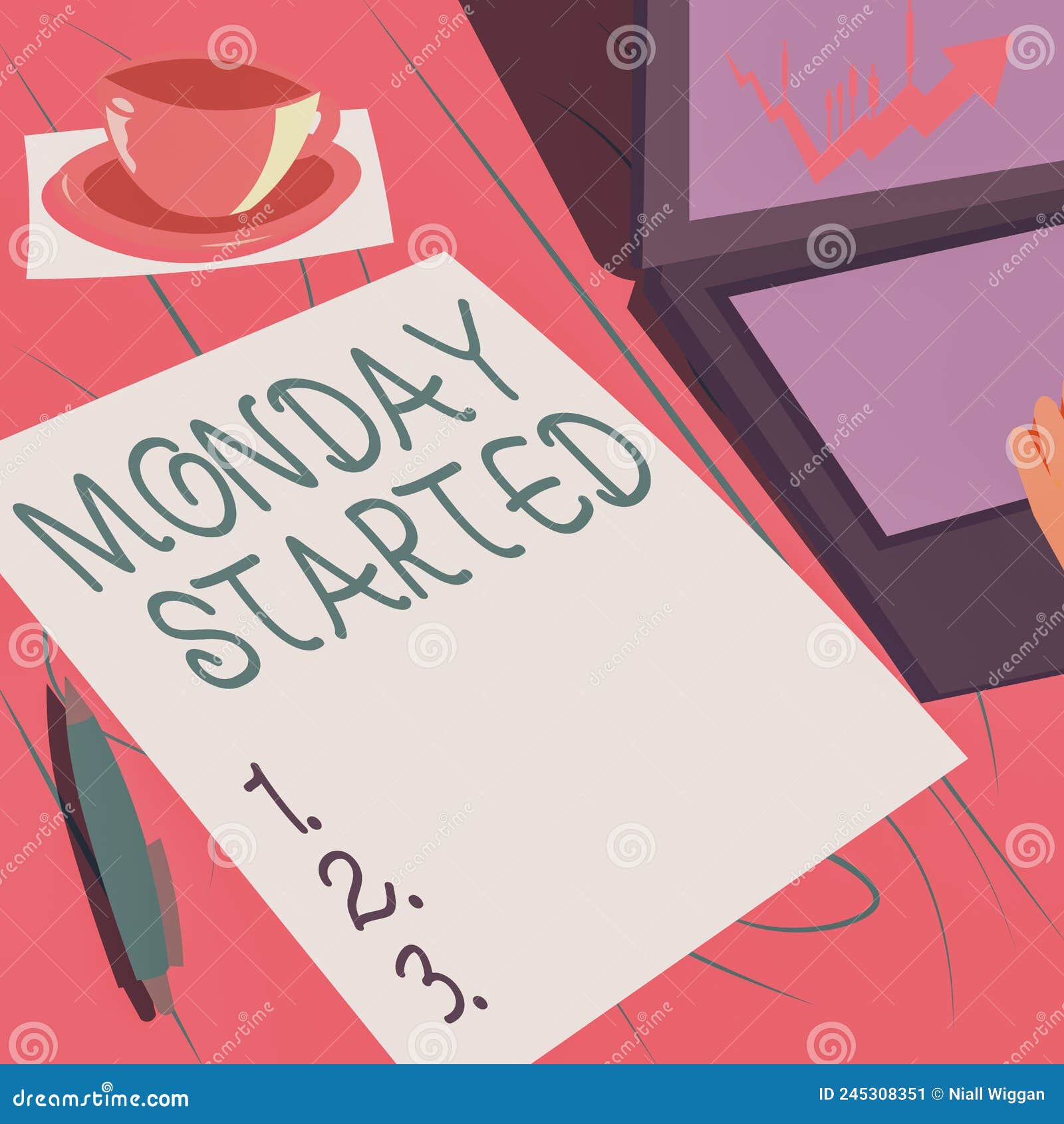 Conceptual Caption Monday Started. Business Concept Getting Ready for ...