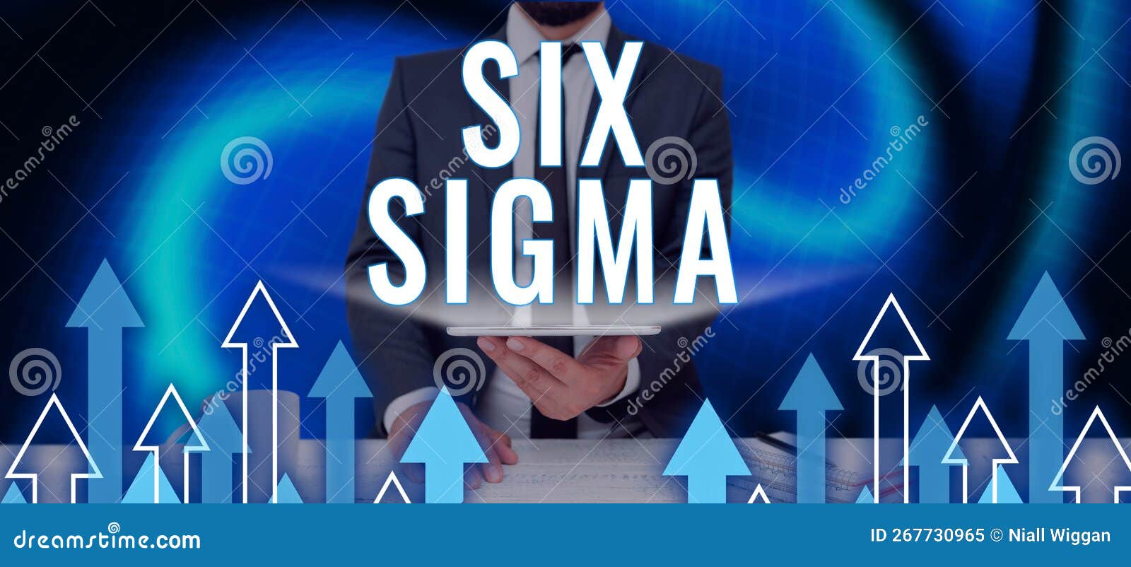 Text Showing Inspiration Six Sigma. Business Approach Management ...