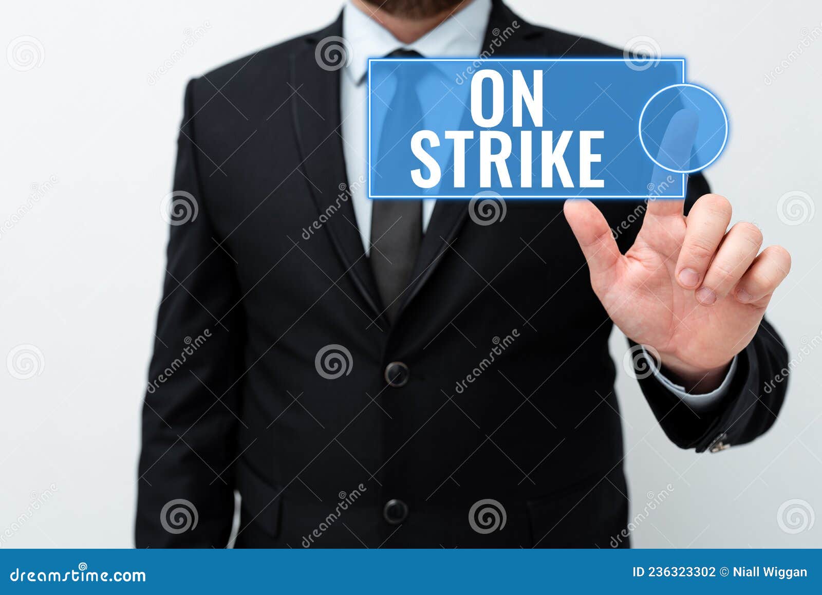 Text Showing Inspiration on Strike. Word for Refuse To Continue Working ...