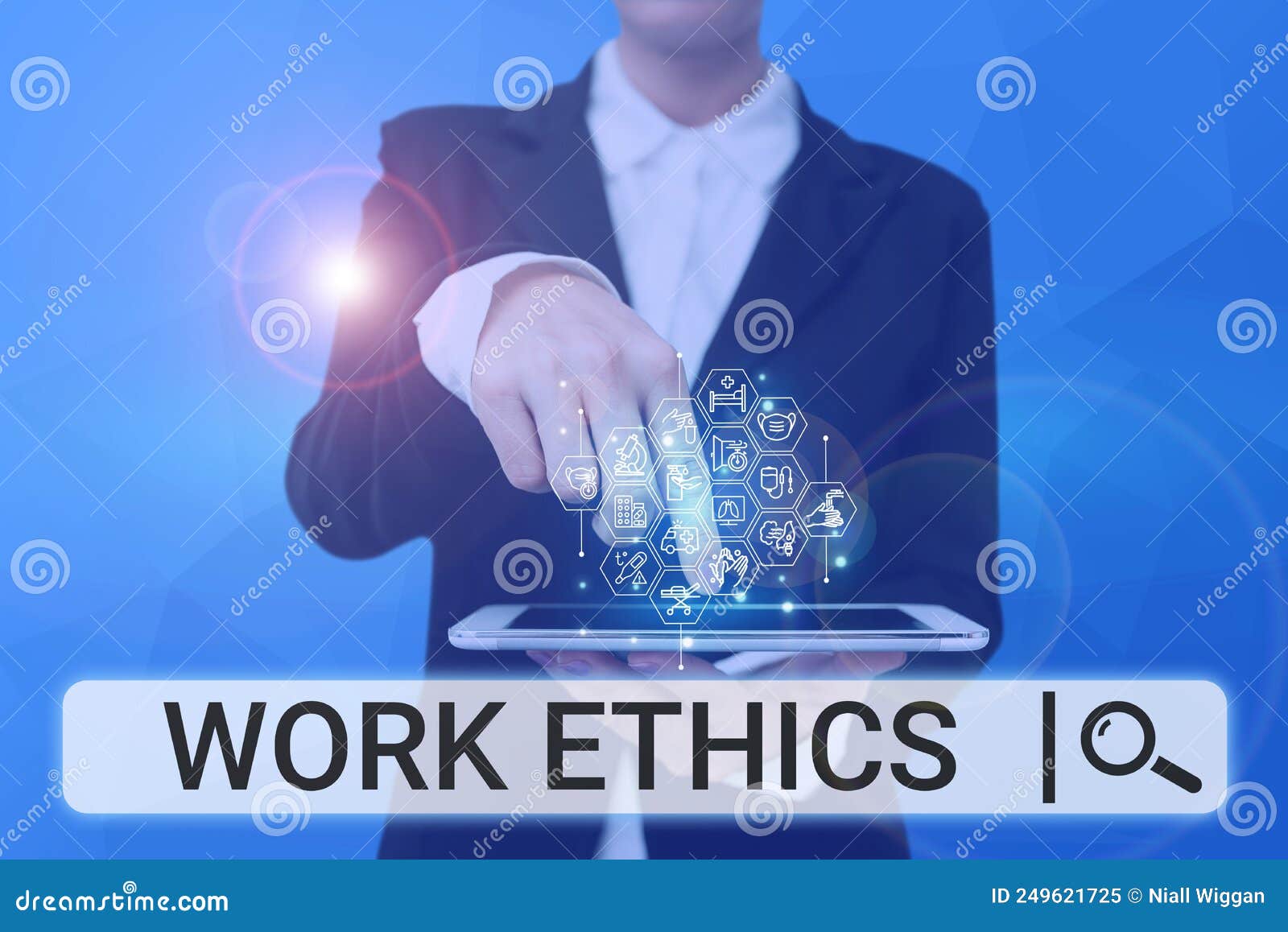 Text Showing Inspiration Work Ethics. Word Written on a Set of Values ...