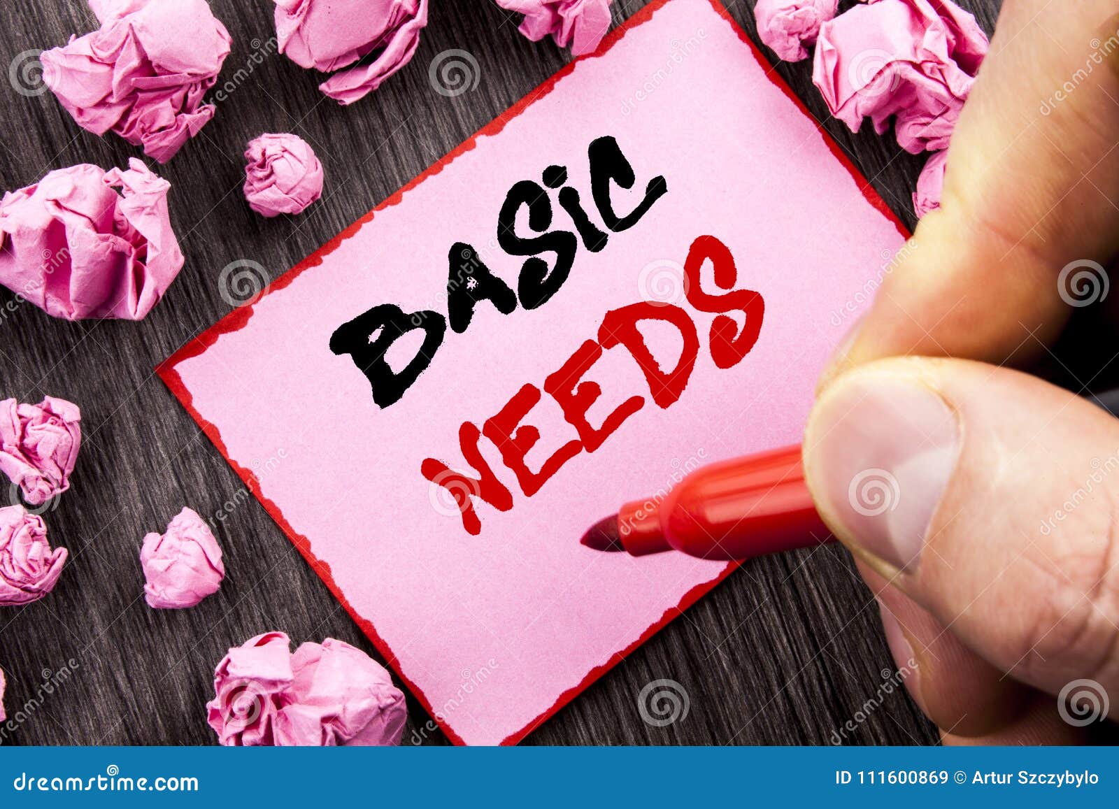 Text Sign Basic Needs. Business Concept for Health in Developing ...