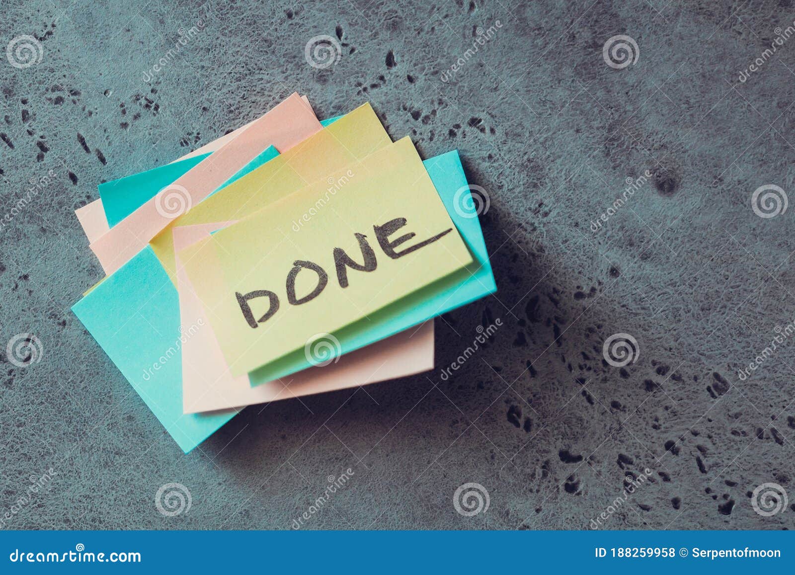Text Sign Done on a Sticky Note Stock Photo - Image of productivity ...