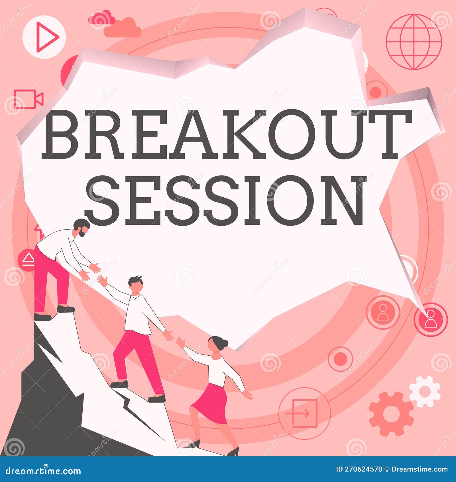 Text Caption Presenting Breakout Session. Word for Workshop Discussion ...