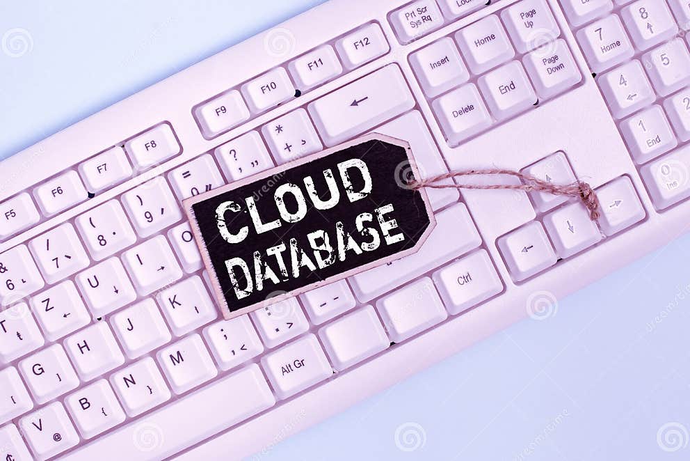 Text Sign Showing Cloud Database Word For Optimized Or Built For A