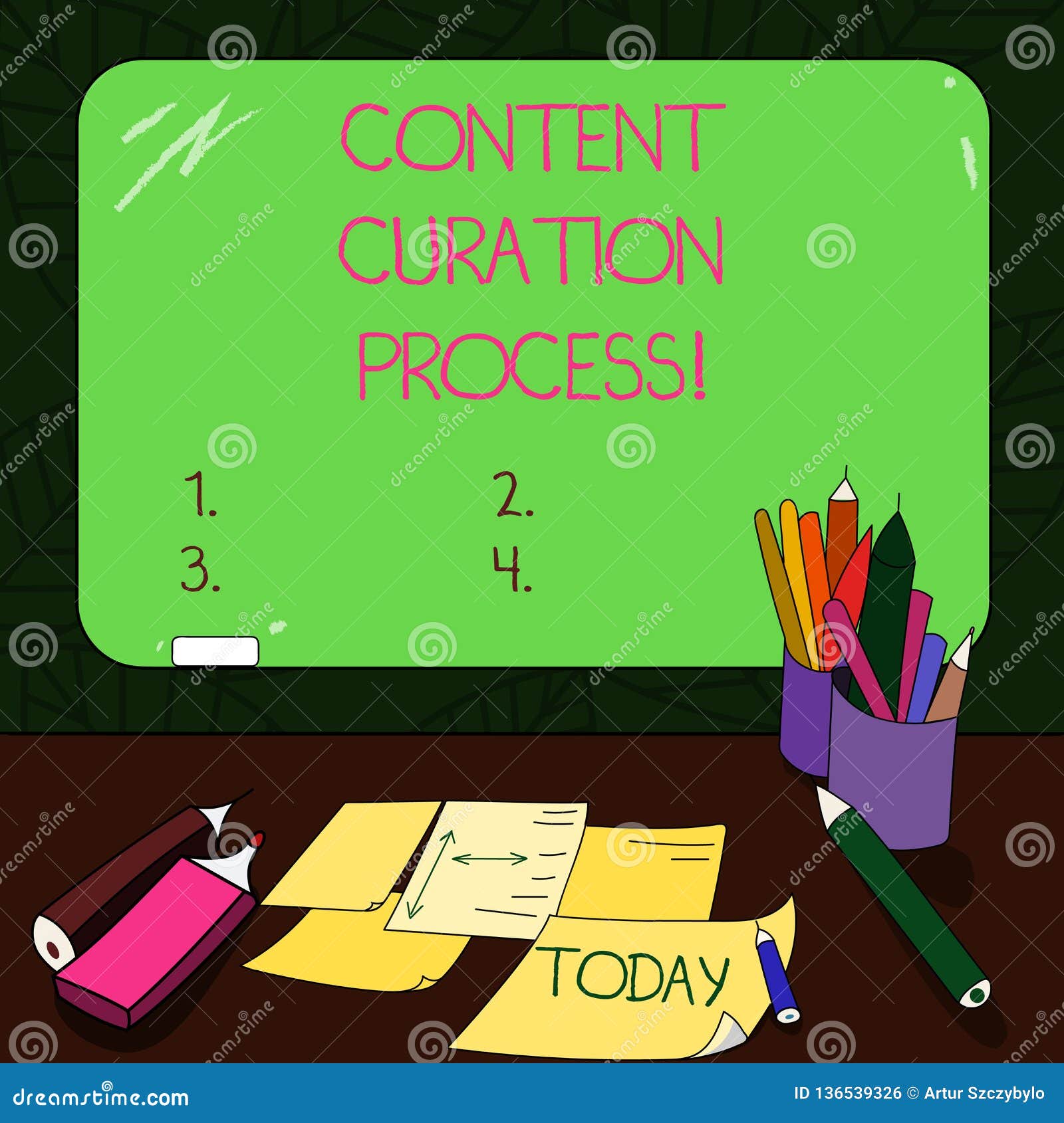 Text Sign Showing Content Curation Process. Conceptual Photo Gathering ...