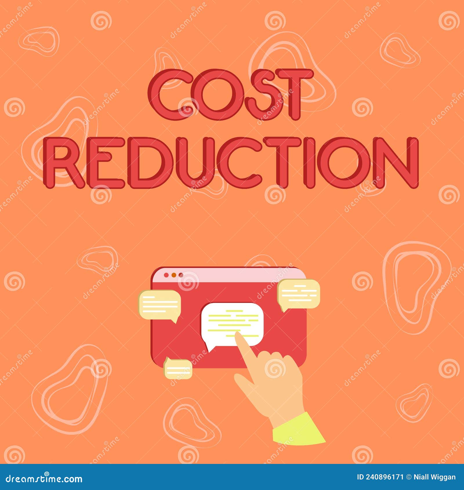 Text Sign Showing Cost Reduction. Internet Concept Process of Finding ...