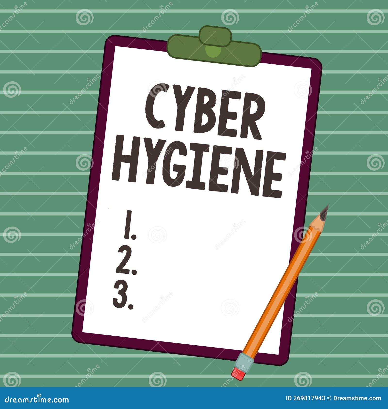Text Sign Showing Cyber Hygiene. Internet Concept Steps that Computer ...