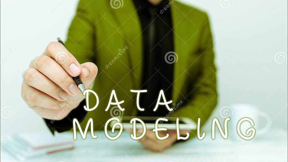 Text Caption Presenting Data Modeling. Business Concept Process of ...