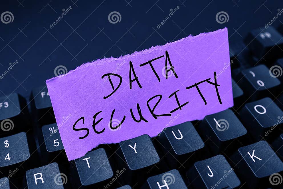 Text Sign Showing Data Security. Word for Confidentiality Disk ...