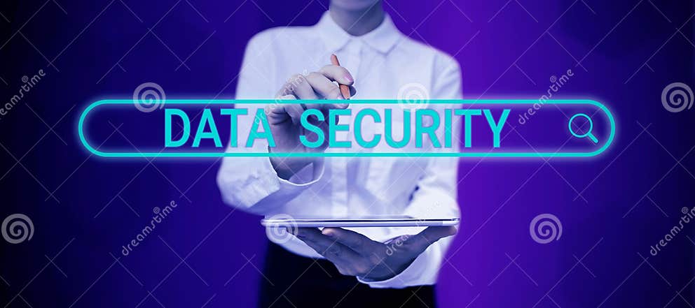 Text Sign Showing Data Security. Word Written on Confidentiality Disk Encryption Backups ...