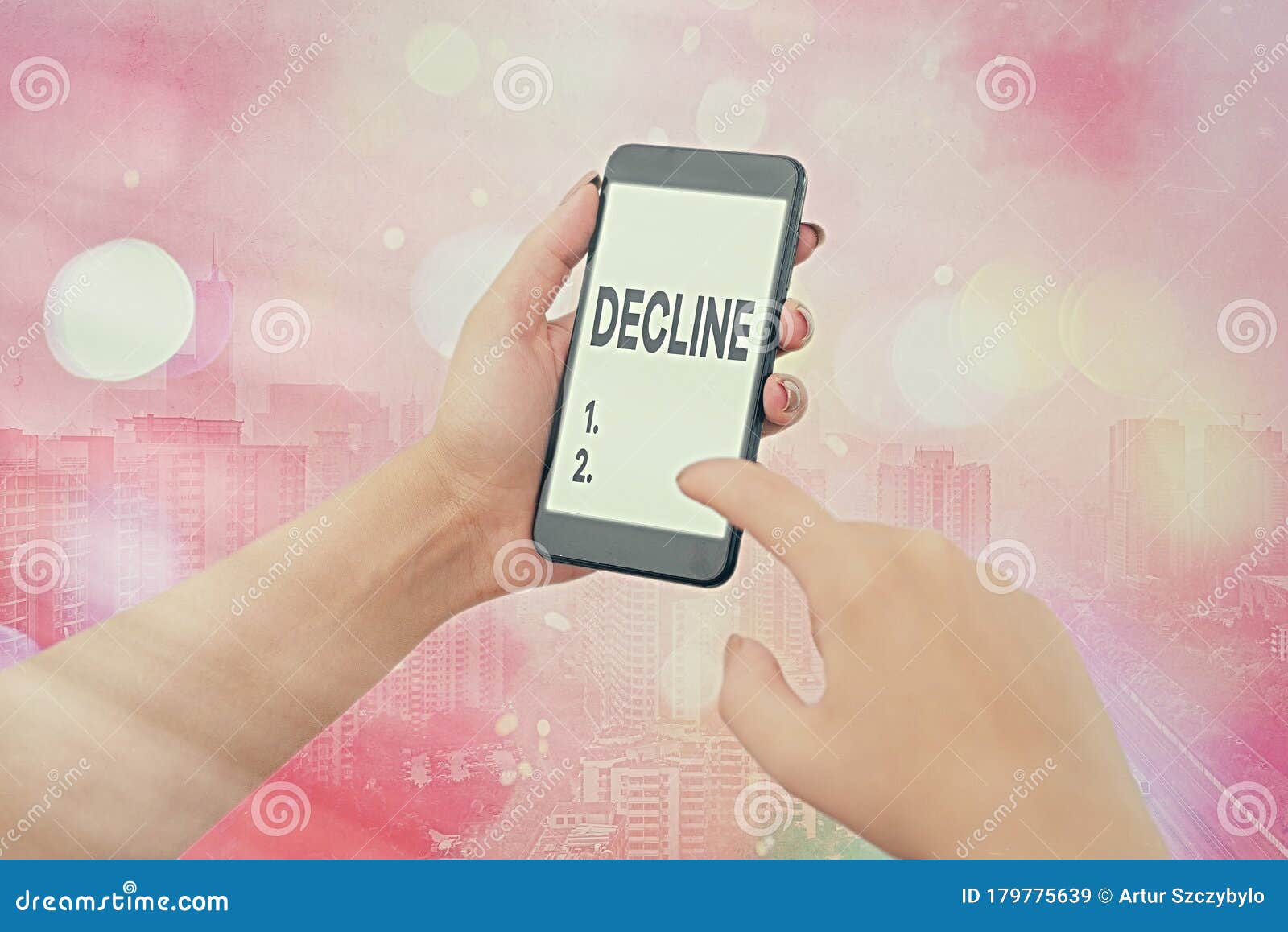 Text Sign Showing Decline. Conceptual Photo Become Smaller Fewer less ...