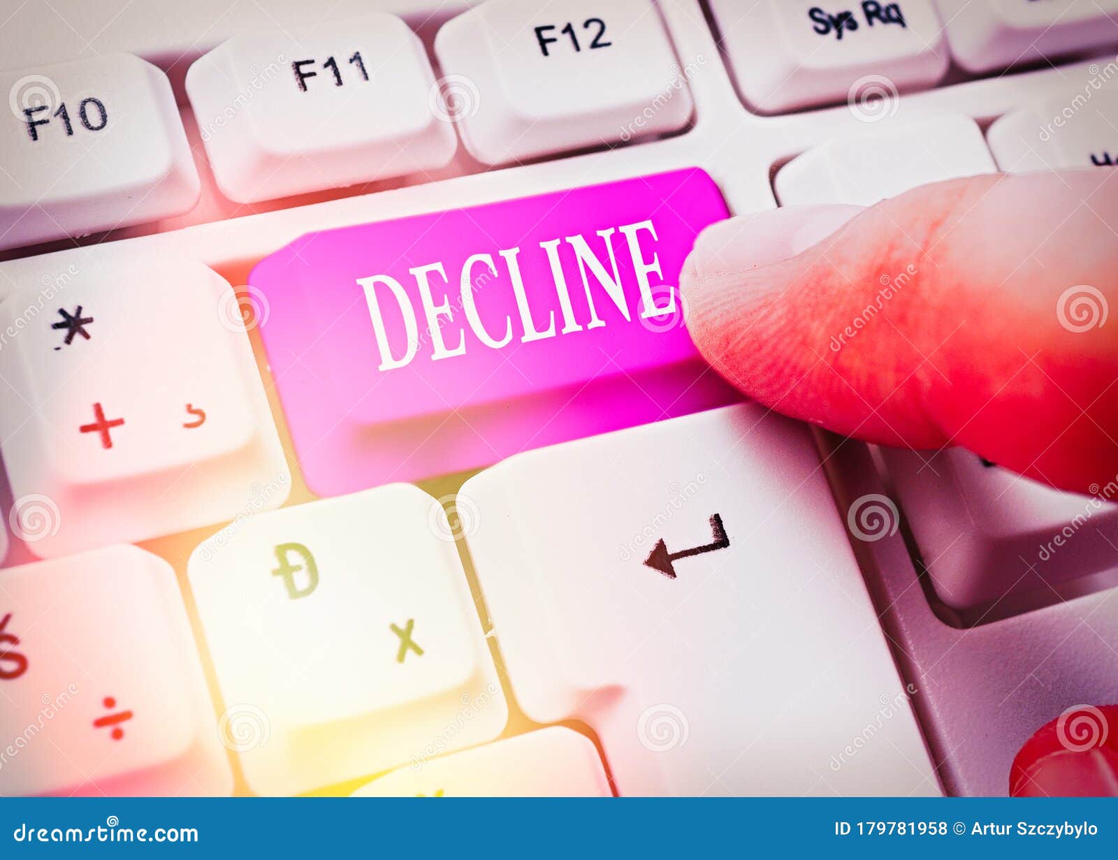 Text Sign Showing Decline. Conceptual Photo Become Smaller Fewer less ...